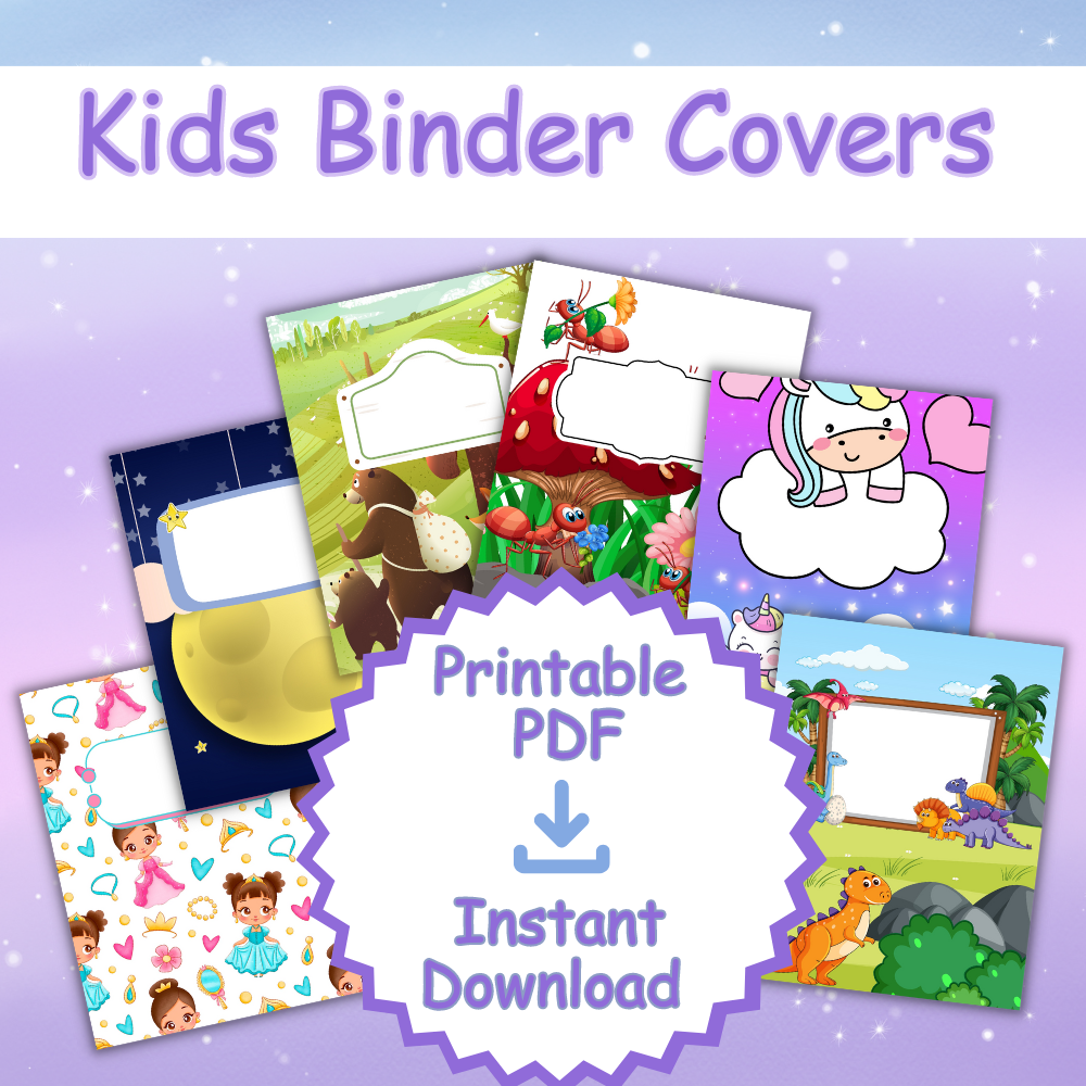 Kids Printable Binder Covers – Let's Plan My Party